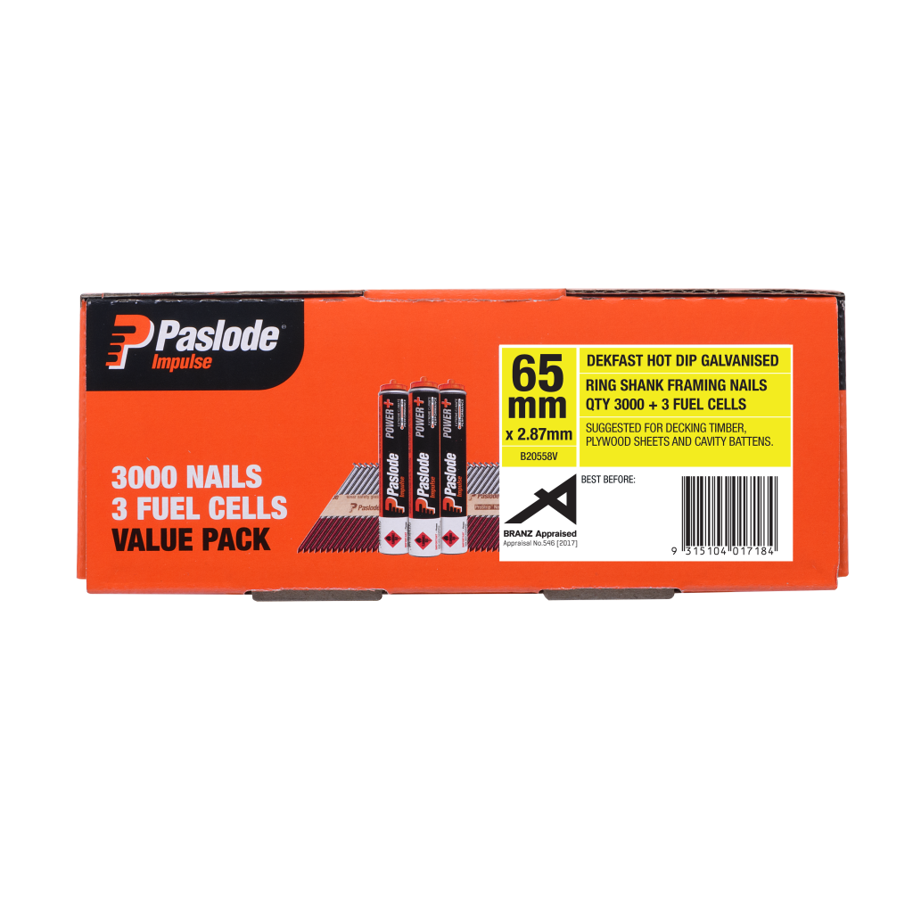 Paslode Dekfast Nails HDG 65 x 2.87 3000pk – Farm and Build Link Kawakawa